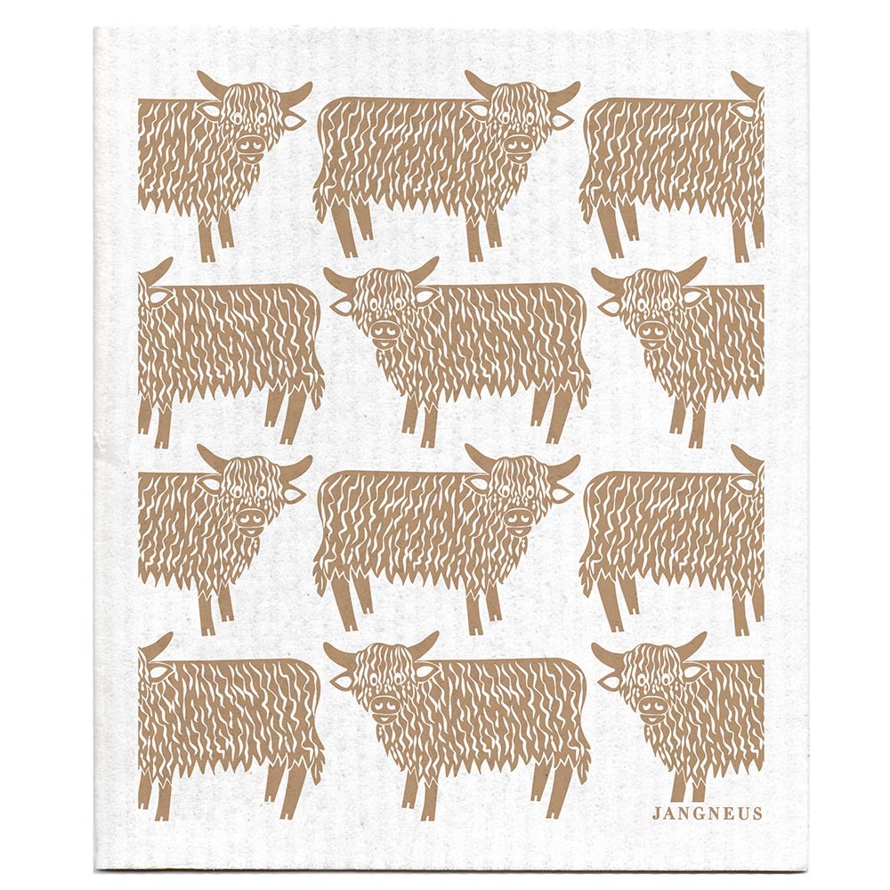 Jangneus Cellulose Dishcloth - Sand Highland Cow | HUS & HEM – Hus & Hem