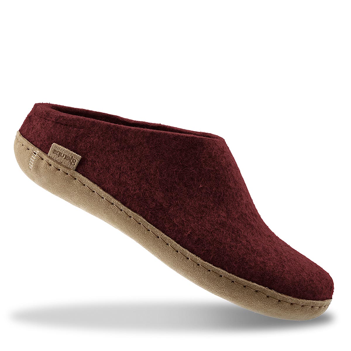 Wool Slip-On Mule with Leather Sole - Beet | HUS & HEM – Hus & Hem